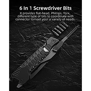 Multitool Knife 17 in 1Fire Starting Sticks, Bottle Opener, Saw Screwdrivers Bottle Opener, Whistle, Window Breaker and More -Perfect for Camping, Outdoorl, Survival and Everyday Use,Gifts for Men Dad