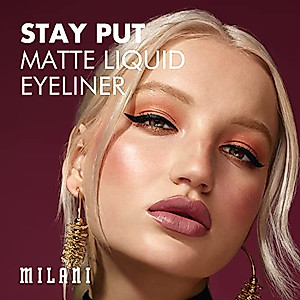 Milani Stay Put Matte Liquid Eyeliner - Waterproof Liquid Eyeliner Pen, Long Lasting & Smudgeproof Makeup Pen Black