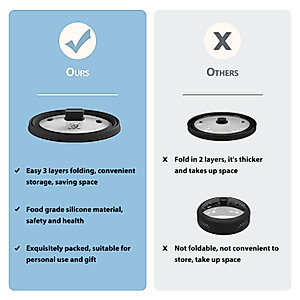 Microwave Splatter Cover Glass Guard Lid with Collapsible Silicone for Food Pot Plate 10.5 inch Black