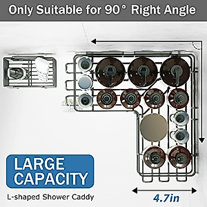 Tipcoo Corner Shower Caddy, 5 Pack Rustproof Shower Organizer,Durable Shower Shelves, No Drilling Stainless Steel Shower Storage Rack with Soap Holder & Toothpaste Holder for Bathroom/Dorm/Kitchen