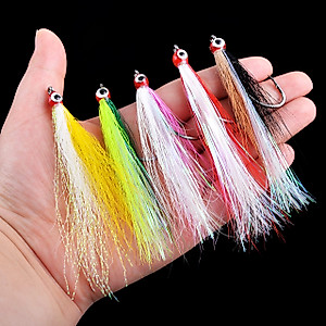 Streamer Flies for Fly Fishing, Classic Clouser Minnow Fishing Flies Streamers Fly Fishing Lures for Trout Bass Saltwater Freshwater (Yellow, 10Pcs)