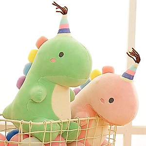 aporake Stuffed Animal Plush Toys, Cute Dinosaur Toy, Soft Plushies for Girls Plush Doll Gifts for Kids Boys Babies Toddlers (Green, Medium)