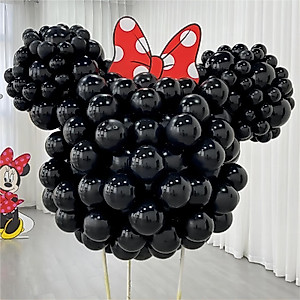 150pcs Black Balloons Different Sizes Pack, 18 12 10 5 Inch Party Balloon Garland Arch Kit for Halloween Birthday Graduation Baby Shower Party Decorations(With 2 Ribbons)