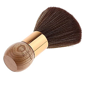 barenx Barber Salon Soft Neck Face Duster Brush Shaving Hair Cutting Cleaning Makeup Brush with Wooden Handle