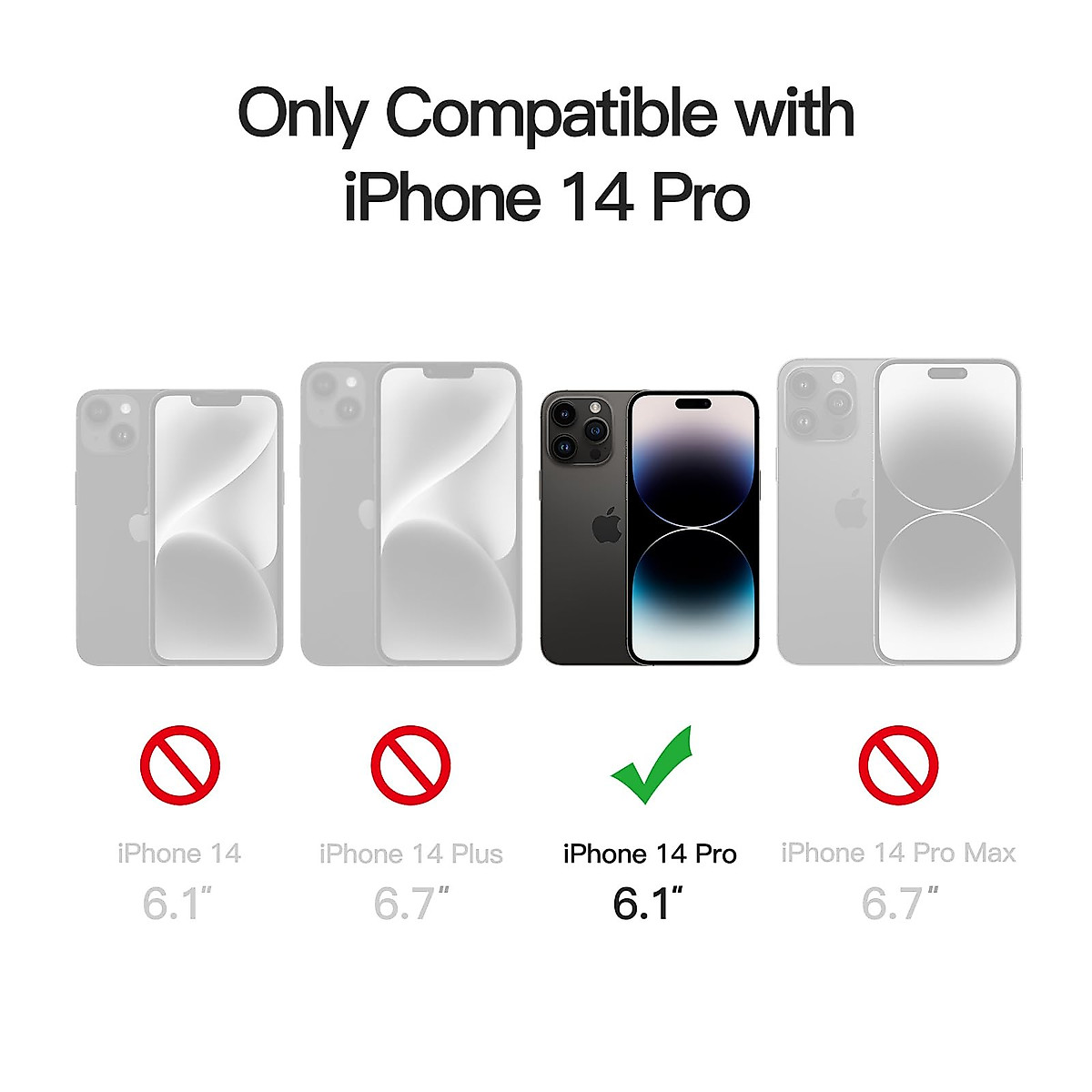 JETech Matte Case for iPhone 14 Pro 6.1-Inch, Shockproof Military Grade Drop Protection, Frosted Translucent Back Phone Cover, Anti-Fingerprint (Dark Green)