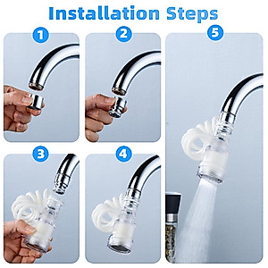 1080° Swivel Kitchen Faucet Extender with Filter, Bathroom Sprayer Attachment with Magnetic, Sink Water Faucet Aerator Replacement, 31.5inch(80cm) Extension Length