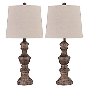 Signature Design by Ashley Magaly Cottage 27.65" Table Lamp, 2 Count Lamps, Brown