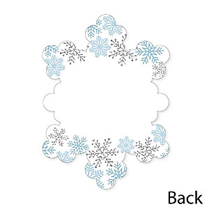 Big Dot of Happiness Winter Wonderland - Shaped Thank You Cards - Snowflake Holiday Party and Winter Wedding Thank You Note Cards with Envelopes - Set of 12