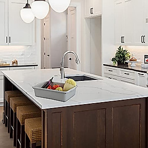 Wekioger Small Commercial Bus Tubs, Grey Bus Box/Wash Basin, 14.85" x 10.8" x 4.1"(4 Packs)