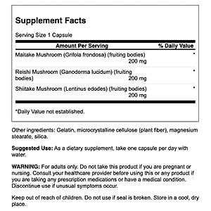 Swanson Mood Shrooms - 3-in-1 Formula 60 Caps