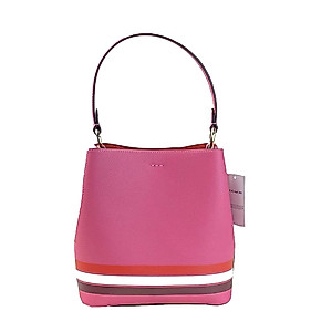 Coach Small Town Bucket Bag In Colorblock With Stripe (Confetti Pink Mango Multi)