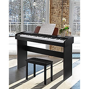 Keyboard Piano, Eastar 61 Key Keyboard for Beginners/Professional, Full Size Electric Piano, Classic Wooden Digital Keyboard with Sustain Pedal & Music Stand, Supports MP3/USB/Audio/Mic/Headphones