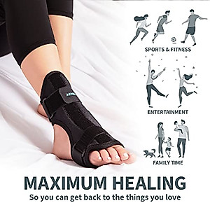 AZMED Plantar Fasciitis Night Splint for Men, Women | Compression Foot Sleeve for Heel, Ankle & Achilles Tendonitis | Adjustable Arch Support Foot Brace for Pain Relief | Light, Breathable