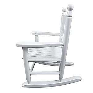 HomVent Rocking Chairs Kids/Children Solid Wood Rocking Chair w/Ergonomic High Back Front Porch Rocking Chairs Outdoor Patio Portable Chairs Small Wooden Rocker Living Room Bedroom Residential Chair