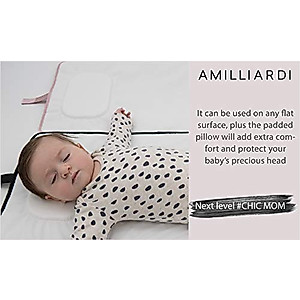 Portable Diaper Changing Pad Stylish & Chic by AMILLIARDI for Travel w/Baby, Infant & Newborn, Changing Mat Portable (Grey)