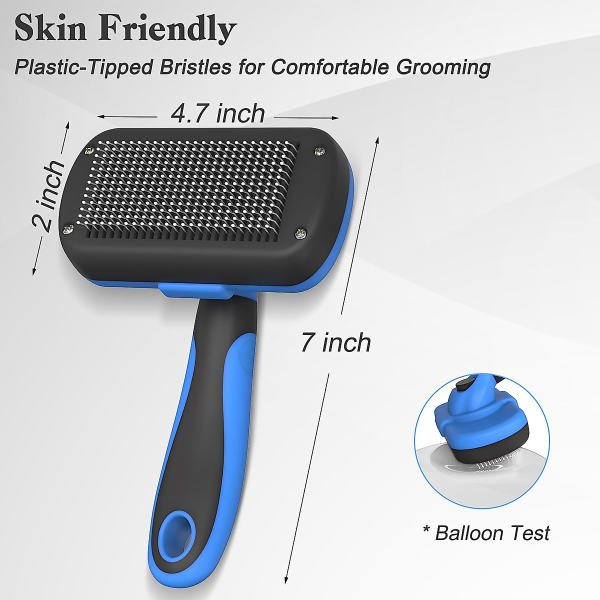 Swihauk Self Cleaning Slicker Brush - Skin Friendly Deshedding Grooming Tool for Dogs & Cats, Suitable for Shedding & Haired Pets, with Pet Supplies Accessories, Blue