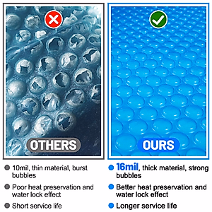 Spa and Hot Tub Cover- 16-mil Hot Tub Thermal Blanket- Round Hot Tub Insulation Blanket Hot Tub Solar Cover Solar Blanket Cover Bubble Cover for Outdoor Hot Tubs (7 FT Dia)