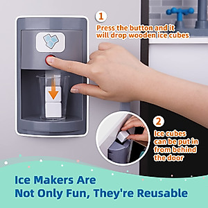 TOOKYLAND Kids Kitchen Playset, Wooden Chef Play Kitchen for Toddler with sink,oven,range Hood,stove,ice maker and microwave, Prefect Kitchen Toys for Toddlers as Gift