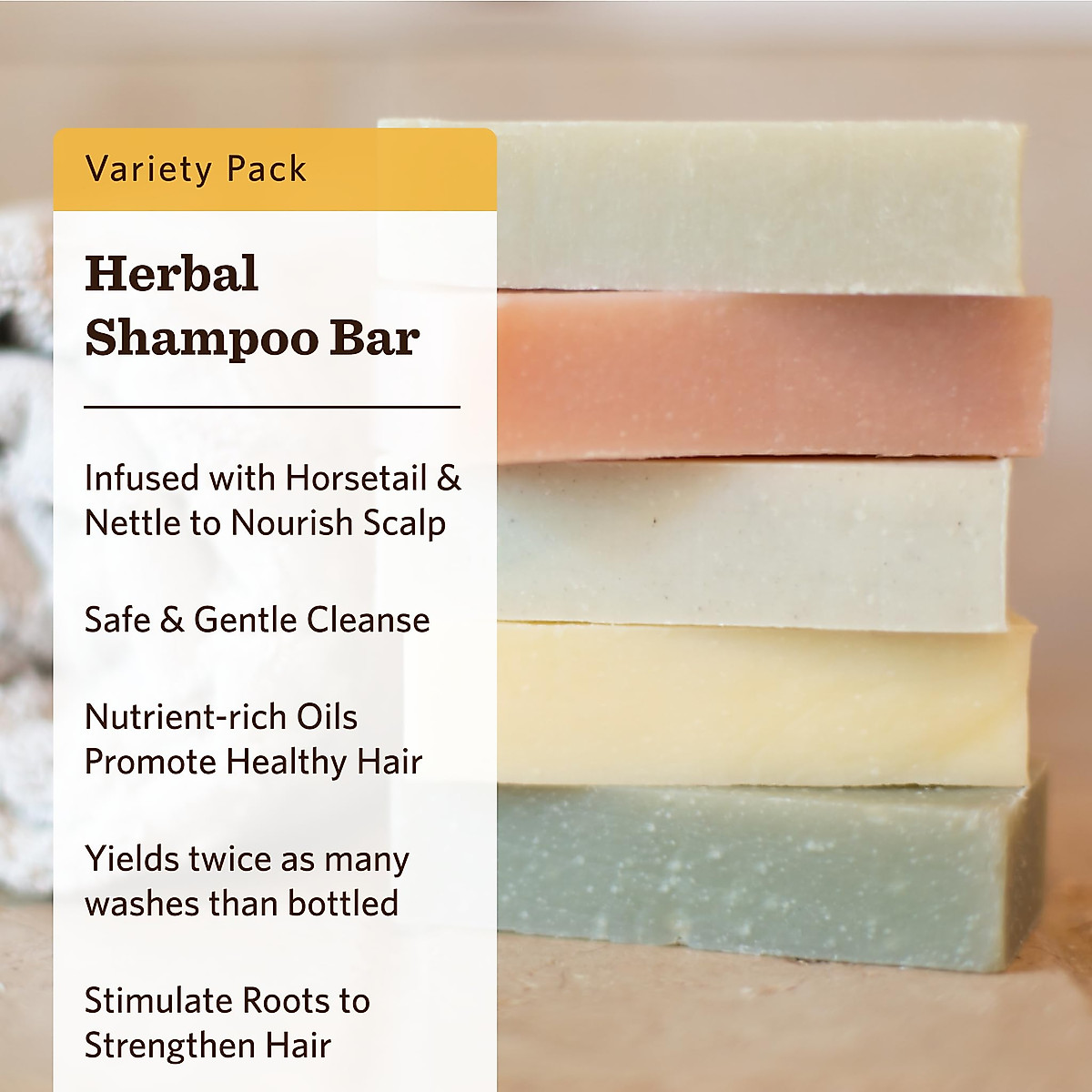 Moon Valley Organics HERBAL SHAMPOO BAR - PINK GERANIUM, SWEET CARROT, PEPPERMINT (3PACK)