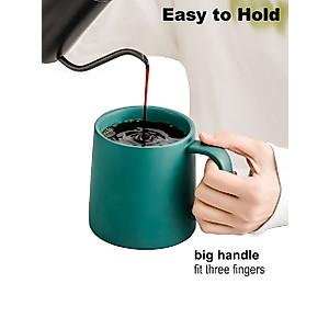 T-WARE 16 Oz Coffee Mugs Set of 2, White Speckled Ceramic Mug, Coffee Cups Ceramic