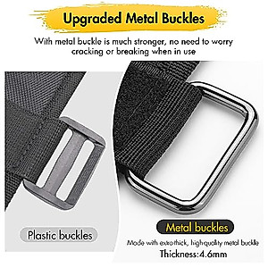 penobon Grab Handles for Wrangler JL JK TJ YJ CJ 1955-2023 Paracord Roll Bar Grab Handles with Metal Buckles, Black, Pack of 2