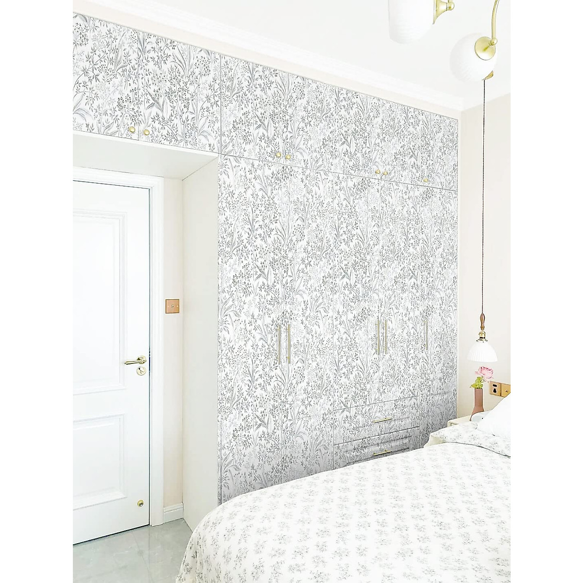 Heroad Peel and Stick Wallpaper Contact Paper Floral Wall Paper Removable Wallpaper Self Adhesive Stick on Wallpaper Boho Leaf Contact Paper for Cabinet Drawer Liner Waterproof Vinyl Roll 15.5''x118''
