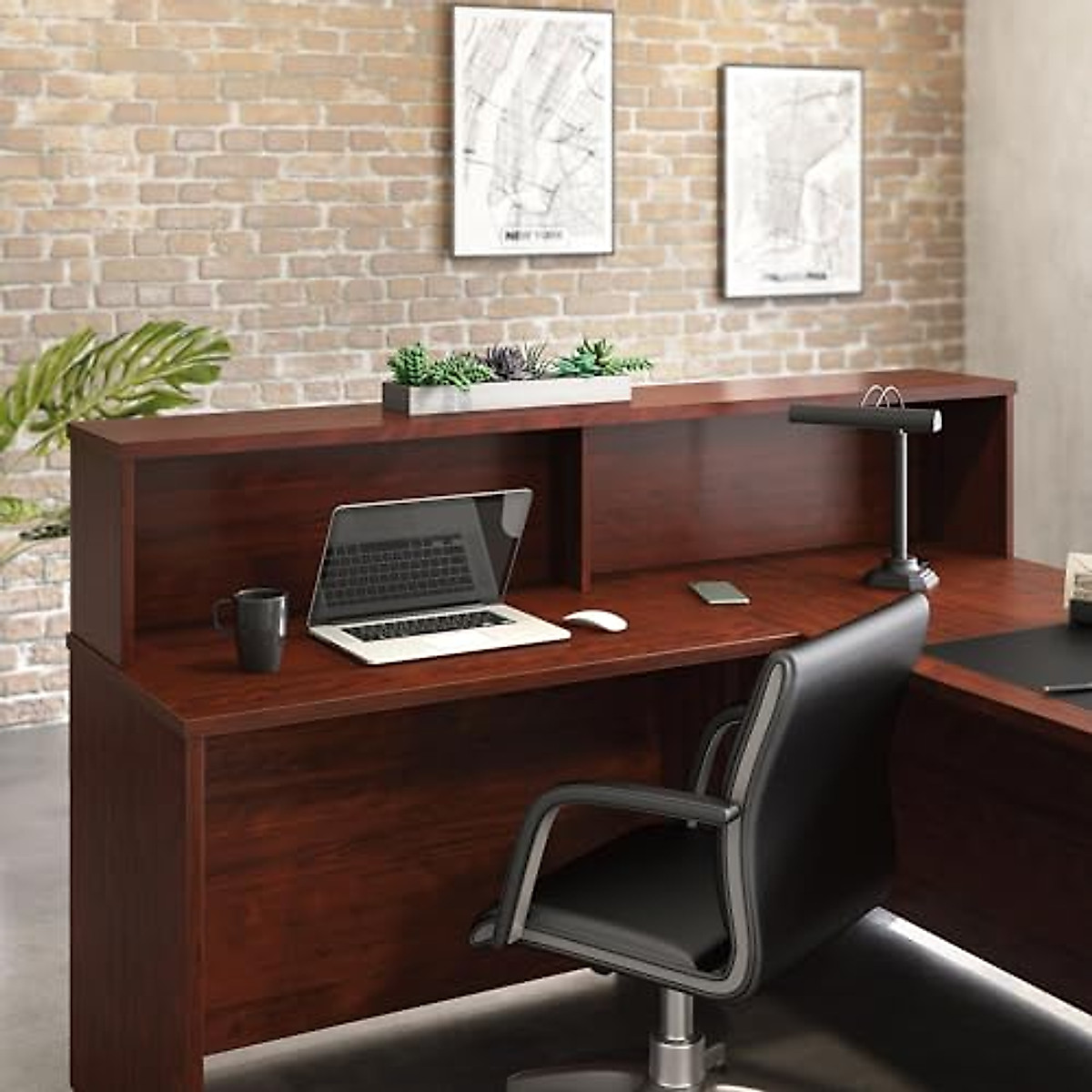 OfficeWorks by Sauder Affirm Reception Station, L: 70.87'' x W: 70.87'' x H: 13.58'', Classic Cherry