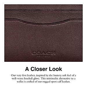 Coach Flat Card Case in Sport Calf, MAHOGANY, One Size
