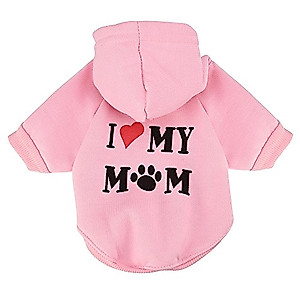Clothes for Teacup Cotton Small T-Shirt Puppy Fashion Sweatshirt Costume Pet Blend Pet Small Dog Clothes Hooded Shirt Fleece Puppy Coat Apparel (Medium, Pink)