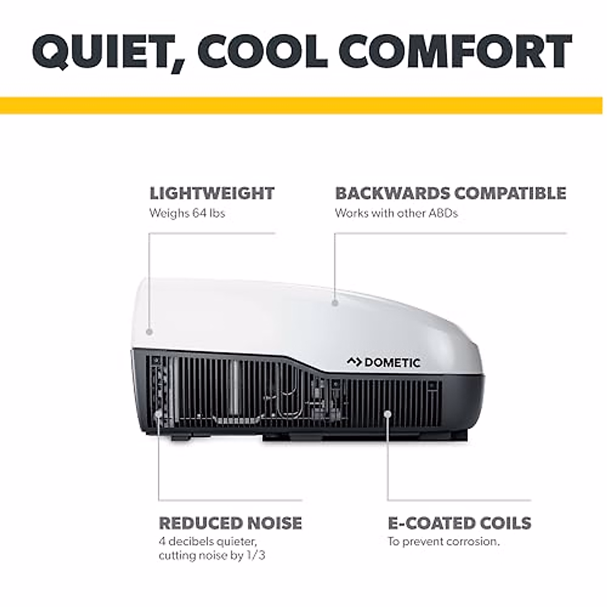 Dometic FreshJet 3 Series, 15K BTU RV Rooftop Air Conditioner unit, White