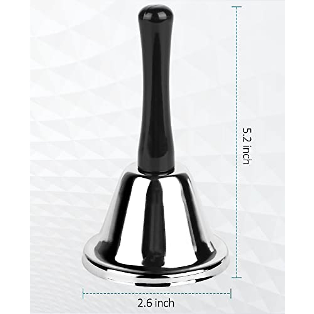 HABGP Silver Steel Hand Bells for Adults, Weddings Decoration, Call Bells, Service Bell, Care for The Sick and Elderly, Call for Pets, 1 Pack