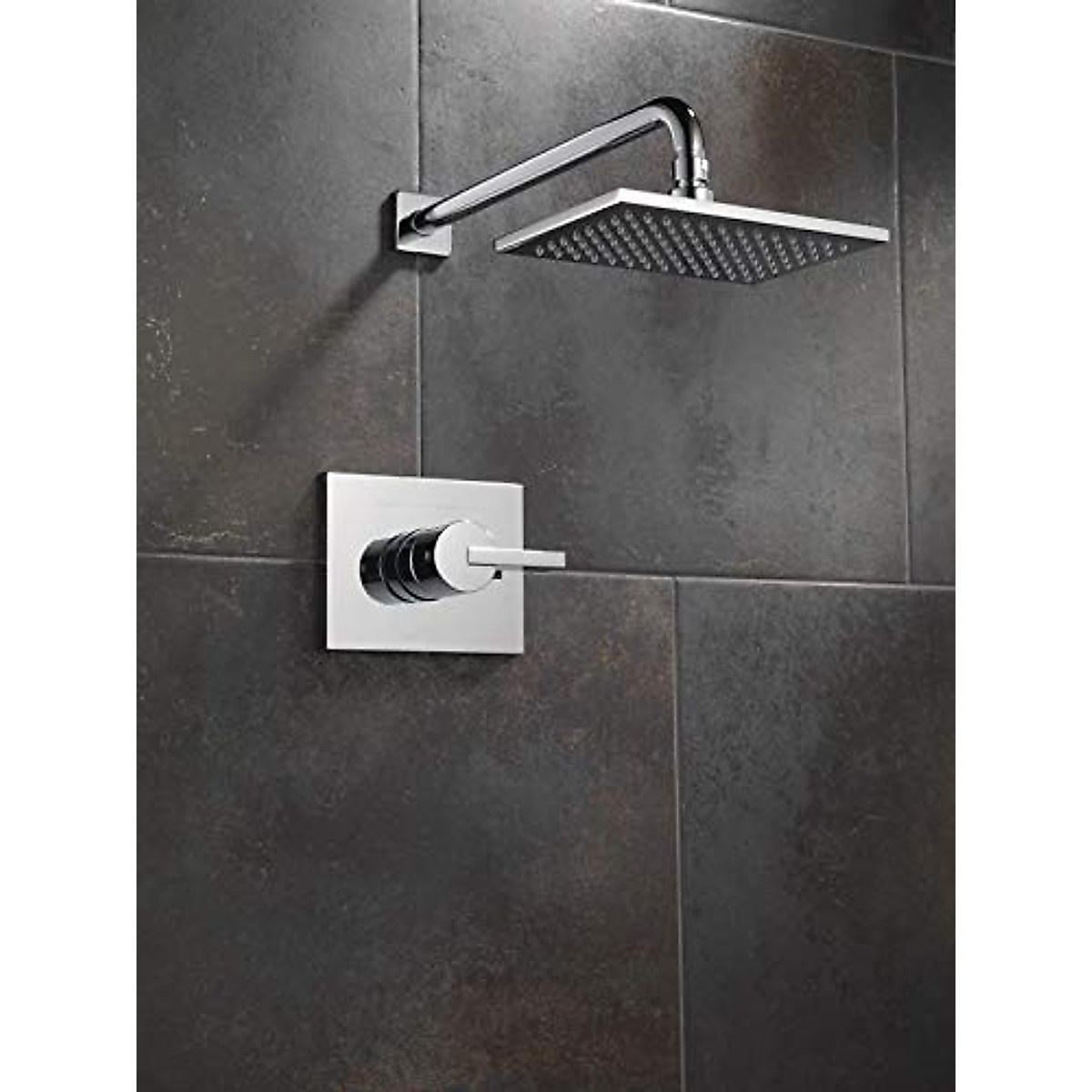 Delta Faucet Vero 14 Series Single-Function Shower Faucet Set, Rain Shower Head, Chrome Shower Faucet, Shower Handle, Delta Shower Trim Kit, Chrome T14253 (Valve Not Included)