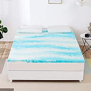 3 Inches Memory Foam Mattress Topper, Cooling Gel Infusion,Ventilated Bed Topper,Pressure Relieving,CertiPUR-US Certified