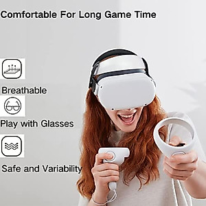 VR Facial Face Cover with Quest 2, Face Cushion Pad Compatible Facial Interface Bracket Foam Replacement with Two Face Covers & Facial Frame & Anti-Leakage Nose Pad & Lens Cover and Stick Caps
