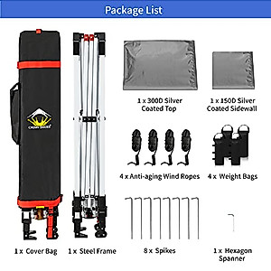 CROWN SHADES Pop Up Canopy Tent 10X10 Commercial Instant Canopy Tent Outdoor (10x10, Grey)