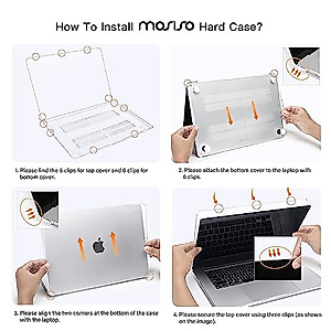 MOSISO Compatible with MacBook Air 15 inch Case 2023 Release A2941 M2 Chip, Protective Plastic Hard Shell Case Cover&Vertical Sleeve Bag with Pocket, Crystal Clear&Black