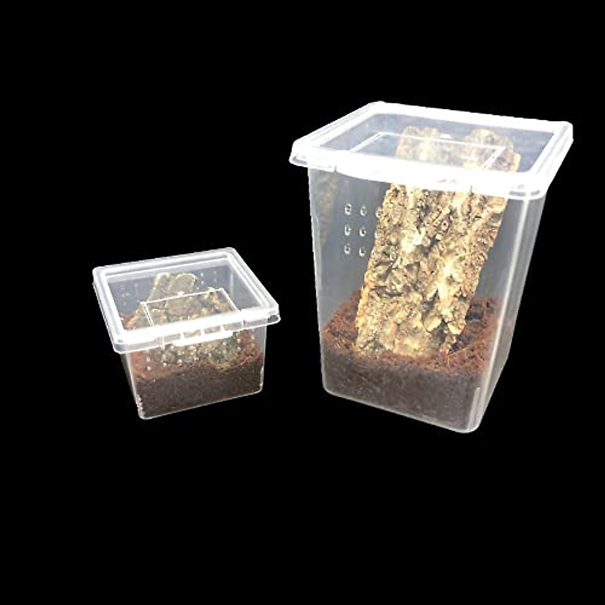 8pcs Small Reptile breeding Box Spider Terrarium freeding Box for arboreal Tarantula Scorpion Sling Lizards Mantis Jumping Spider Snail Insect Isopods (4high+4small)