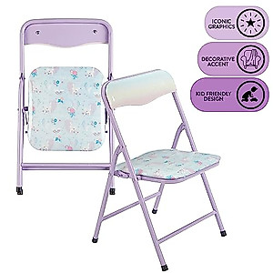 Heritage Kids 3 Piece Table and Chair Set, Purple Unicorn