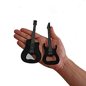 PEPKICN Stainless Steel Guitar Shaped Bottle Opener (2 pack)