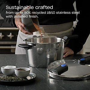 Fissler Stainless Steel Vitaquick Pressure Cooker with Glass Lid, For All Cooktops, 8.5 Quarts