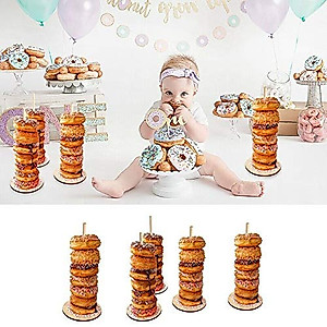 UgyDuky Wood Donut Stands - Set of 3 Donut Display Stands - Wedding Donut Bar Holder Dessert Bar Stand Wedding Decor