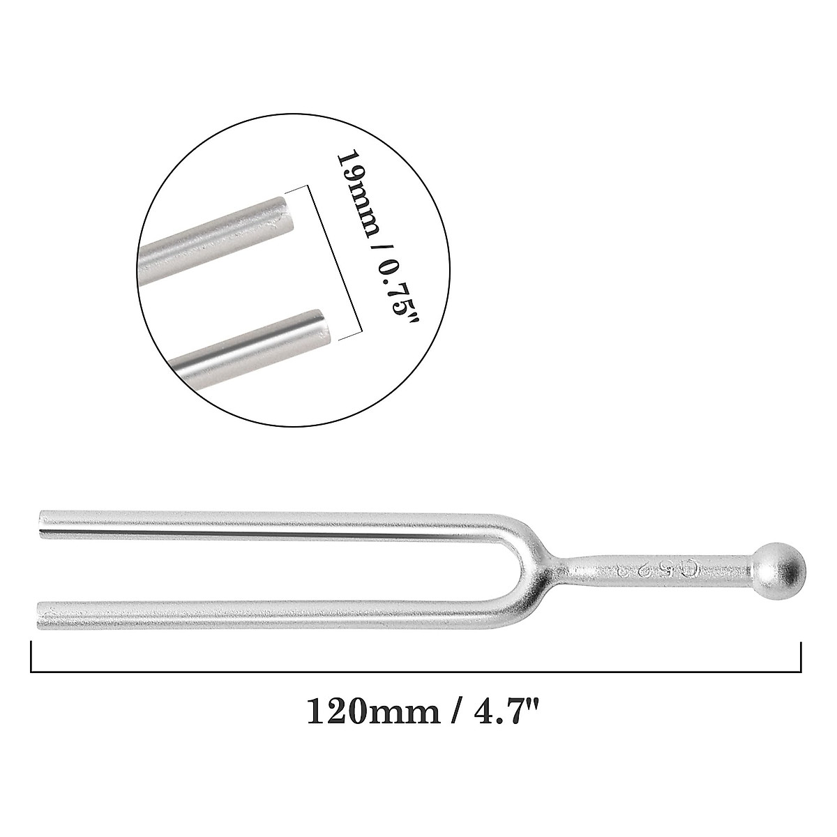 uxcell Metal Tuning Fork - 523 Hz Guitar Tuning Fork for Stress Relaxation, C Tone Musical Instruments Fork for Violin Piano Tuner Sound Device, Silver