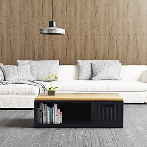 livinbox 45L Stackable Foldable bins for storage, Collapsible Storage Bins w/lids Side-Open Door, Home Office Bedroom Living Room Comic Books, Black, FB-6432S-BK