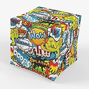 Stesha Party Comic Book Gift Wrap Superhero Wrapping Paper, Folded Flat 30x20 Inch, 3 Sheets