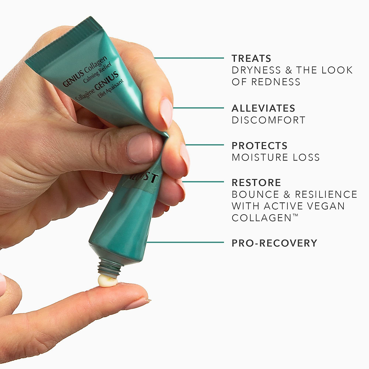 Algenist Collagen Boost, Brighten & Restore Kit - 4-Piece Anti-Aging Skincare Set - Genius Liquid Collagen, Blue Algae Vitamin C Dark Spot Correcting Peel, Calming Relief Cream & Eye Renewal Balm