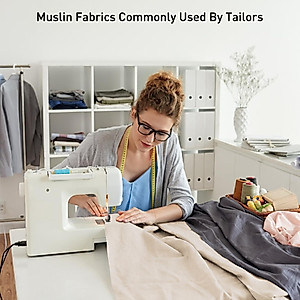 Muslin Fabric,100% Cotton Muslin Linen Cloth Natural Unbleached 63'' Wide 10 Yard,Muslin Fabric Material for DIY Sewing Apparel