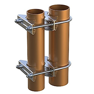 Aimeboost 2 PCS Stainless Steel Antenna Mount Clamp U-Bolt Mounting Hardware Antenna Mast Clamp V Jaw Bracket Accessories for TV CB Ham Outside Home Antenna Double Pipe-Mounting