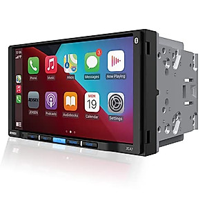 JENSEN J1CA7 7-inch Touch Screen Double DIN Car Stereo Media Receiver | Apple CarPlay Android Auto | Bluetooth Hands Free Calling & Music Streaming | Backup Camera Input | USB Playback & Charging
