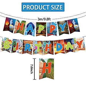 Elemental Birthday Banner and Hanging Swirls Decorations, Elemental Birthday Party Supplies Elemental Party Decorations Animation Elemental Birthday Decorations for Boys and Girls