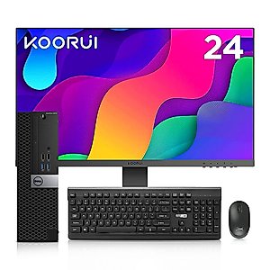 Dell OptiPlex 5040 Desktop Computers PC Set with Koorui New 24 Inch Monitor,Intel Quard Core i7 6700 3.4GHz,16GB Ram New 512GB M.2 NVMe SSD,AC8260 Built-in WIFI Bluetooth,HDMI Windows 10 Pro (Renewed)